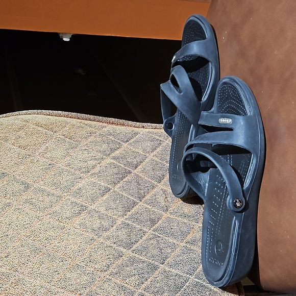 CROCS | Shoes | Crocs Patricia Wedge Slip On Slides Sandals Shoes Black ...